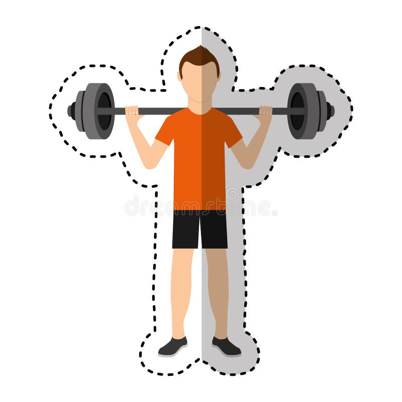 Athlete Avatar Character Weight Lifting Icon Stock Illustration ...