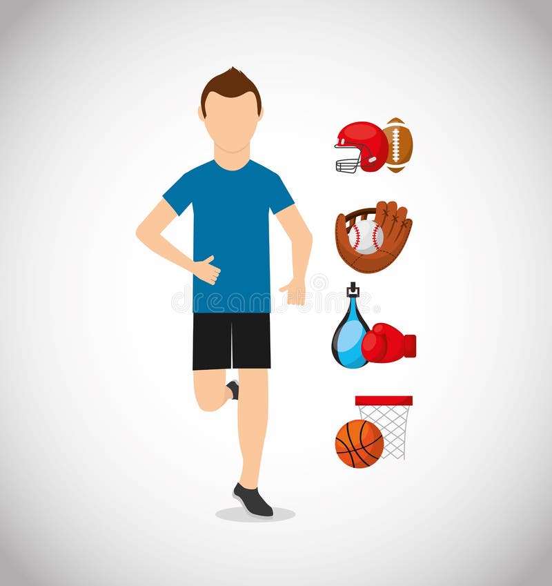 Athlete Avatar with Sports Equipment Stock Vector - Illustration of ...