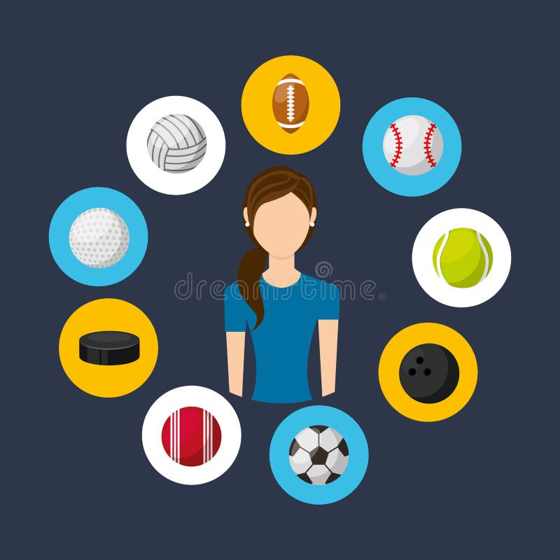 Athlete Avatar with Sports Equipment Stock Vector - Illustration of ...