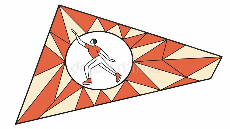 Athlete with Ball in a Stylized Triangular Frame Design, Vector Design ...