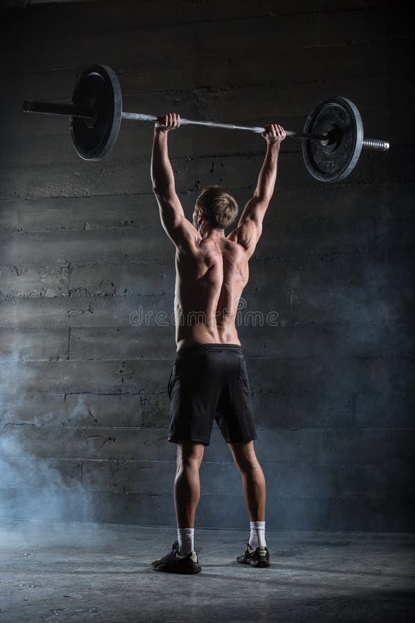 Athlete Gave Exercise. Jumping on the Box Stock Image - Image of ...