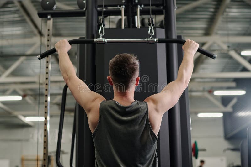Athlete Bulking Back Muscle Stock Image - Image of shoulder, strength ...