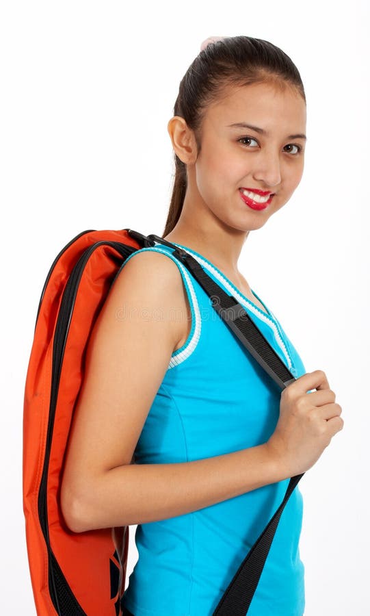 Athlete Carrying a Racket Bag Stock Photo - Image of slim, active: 4216862