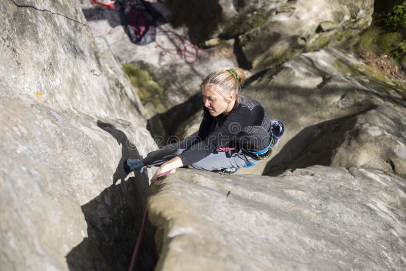Jump Off A Cliff With A Rope.Bungee Jumping Stock Photo - Image of ...