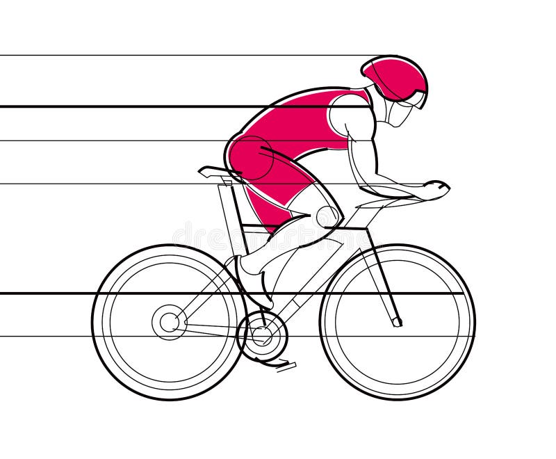 Athlete Cycling. Linear Geometric Design Stock Vector - Illustration of ...