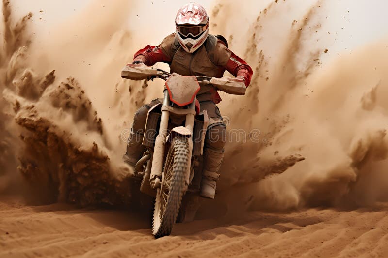 An Athlete on a Dirt Bike, a Person Riding a Dirt Bike Stock ...