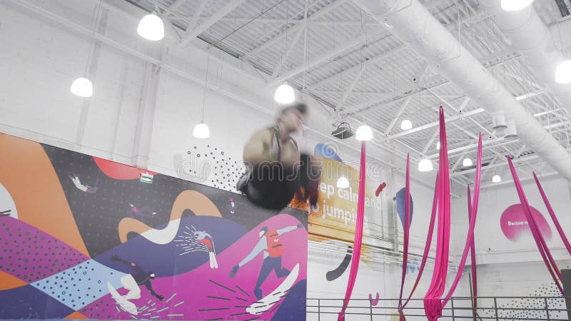 Athlete Doing Back Flip on a Trampoline Stock Video - Video of gymnast ...