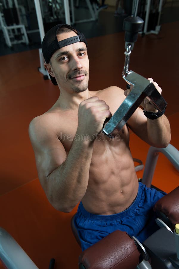 Athlete Doing Heavy Weight Exercise for Back Stock Image - Image of ...