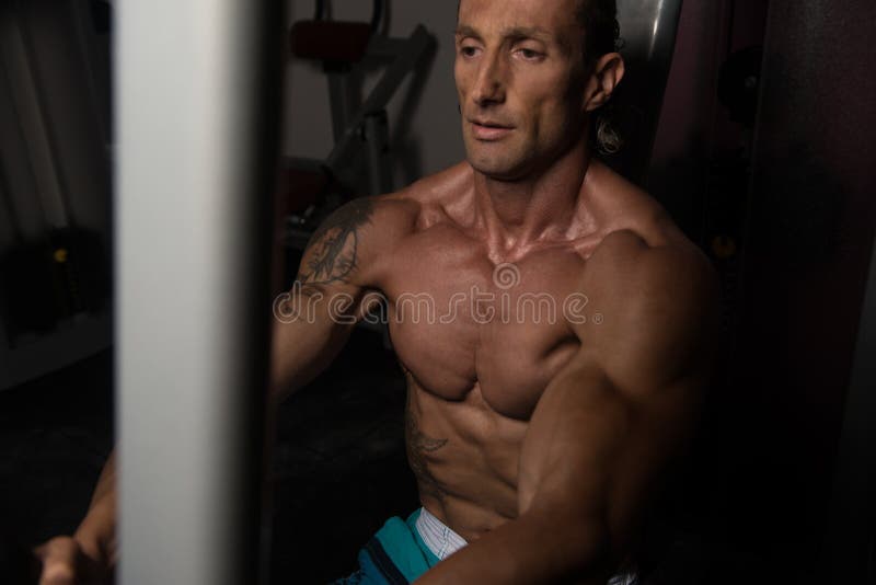 Athlete Doing Heavy Weight Exercise for Chest Stock Image - Image of ...