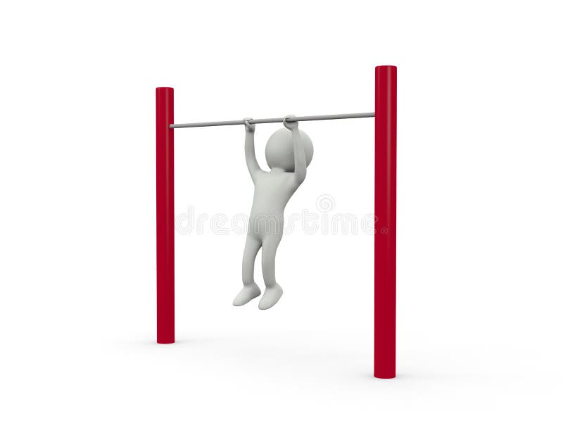 Athlete Doing Pull-up on Horizontal Bar Stock Illustration ...