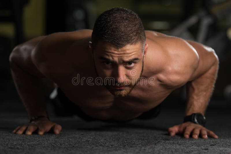 Athlete Exercising Push Ups Stock Image - Image of body, fitness: 96898365