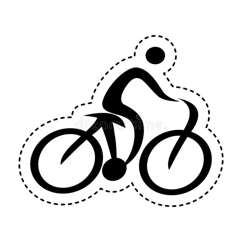 Athlete Figure Human with Bicycle Icon Stock Vector - Illustration of ...