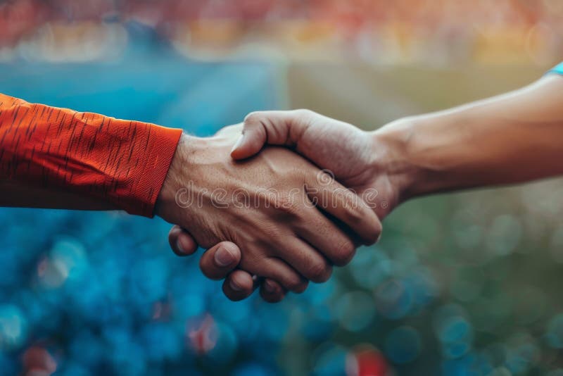 Athlete Handshake when Winning Football Match. Generative AI Stock ...
