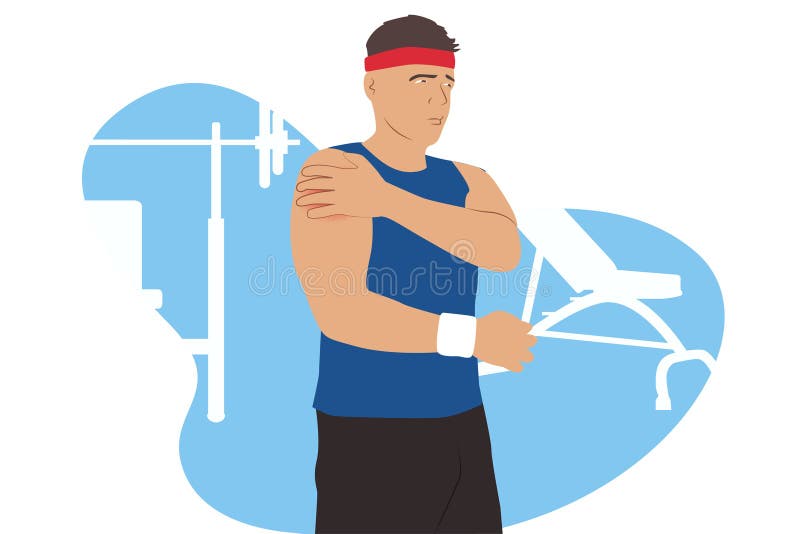 Athlete Having a Shoulder Injury Vector Illustration Stock Vector ...