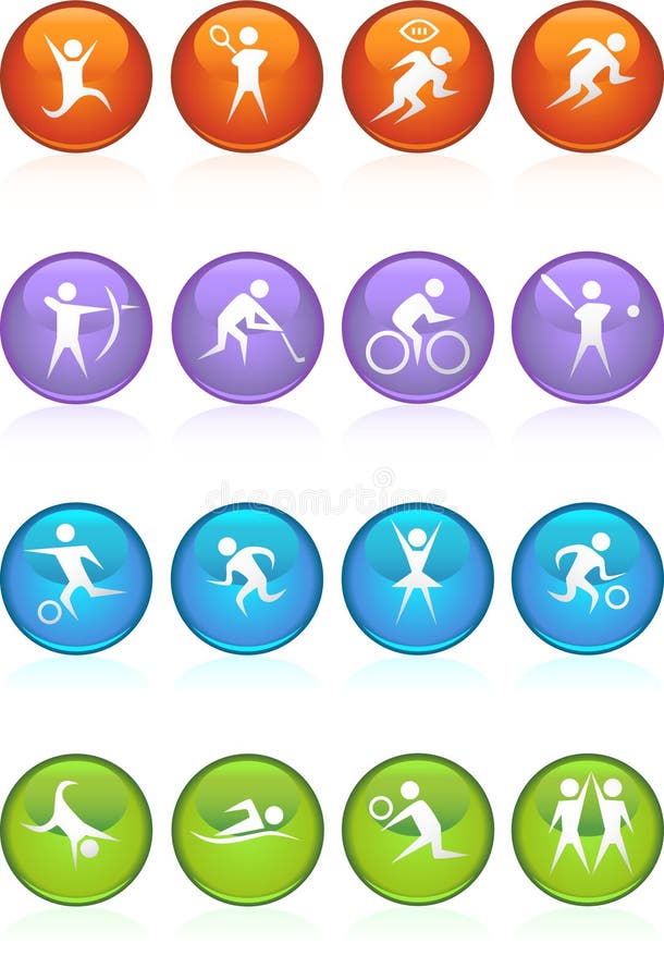 Athlete Icons stock vector. Illustration of icon, football - 9622194