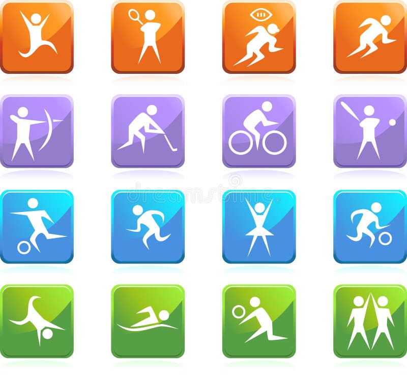 Athlete Icons stock vector. Illustration of archery, figure - 9639697