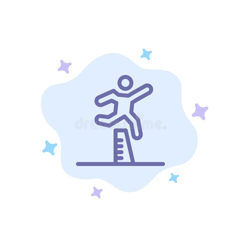 Athlete, Jumping, Runner, Running, Steeplechase Blue Icon on Abstract ...