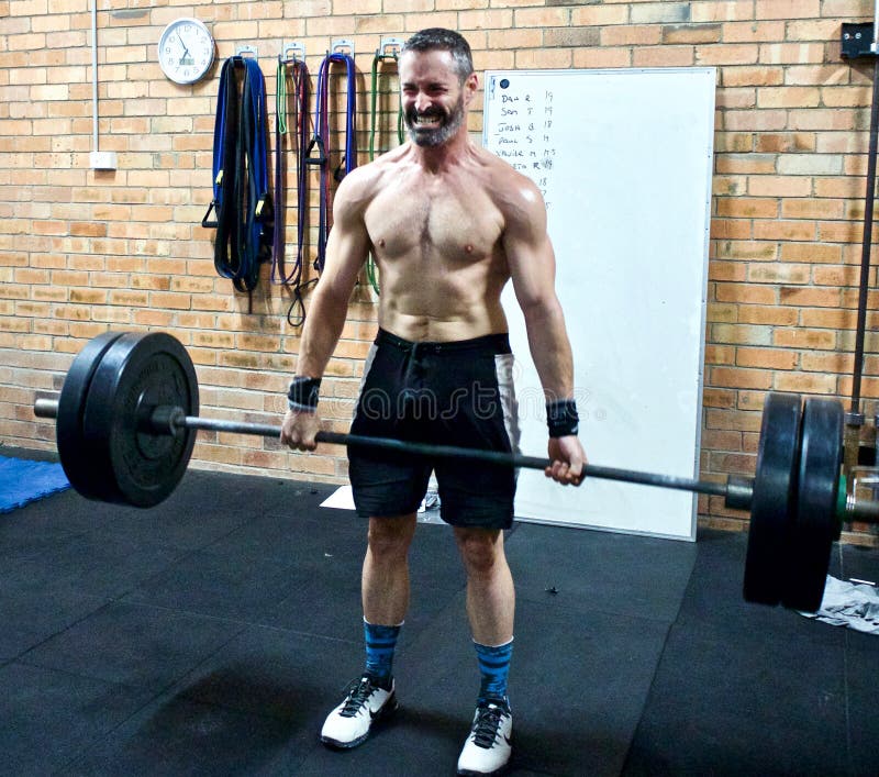 Athlete Mid Workout at the Gym - High Intensity Training Editorial ...