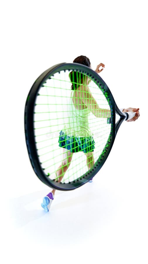 Athlete in Motion, Racket Drawn Back for Powerful Serve, Showcasing ...