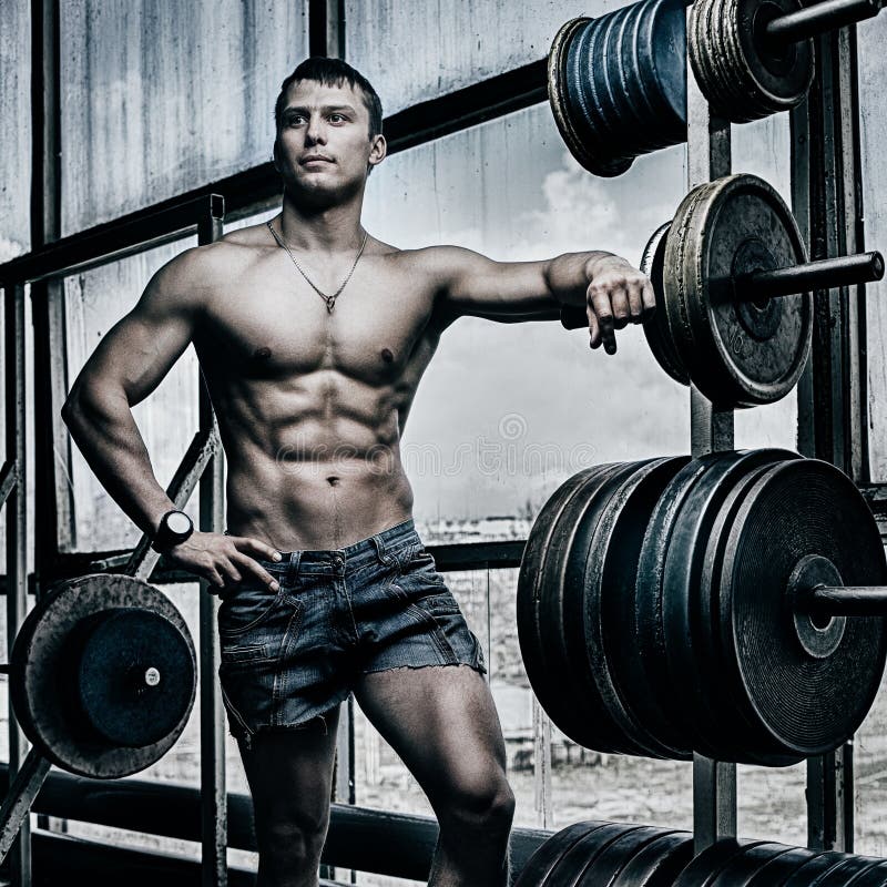 Athlete in old rusty gym stock image. Image of grunge - 52788873