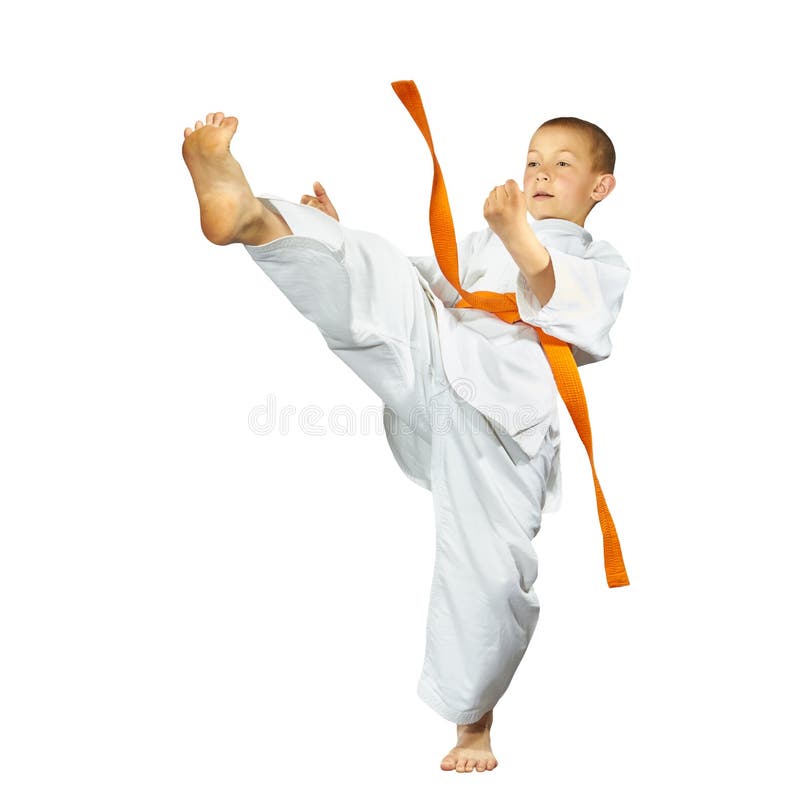 An Athlete with an Orange Belt Done a Grab for Throwing Athlete with a ...