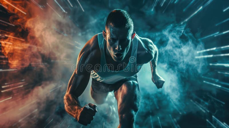 An Athlete Performing a High-intensity Workout, Demonstrating Stock ...