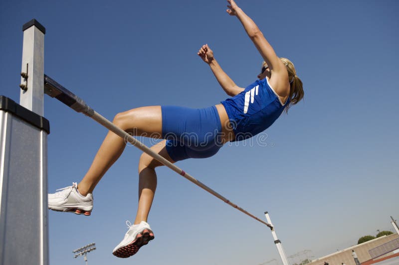 Athlete Performing High Jump Stock Image - Image of horizontal, jumper ...