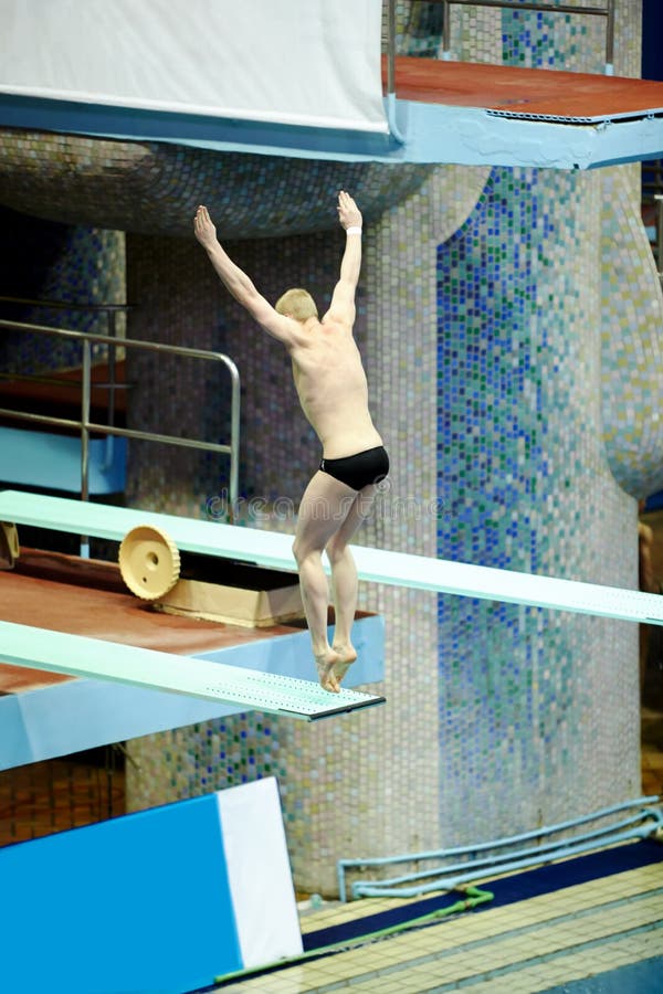 Athlete Performs Jump from Springboard Editorial Photo - Image of fina ...