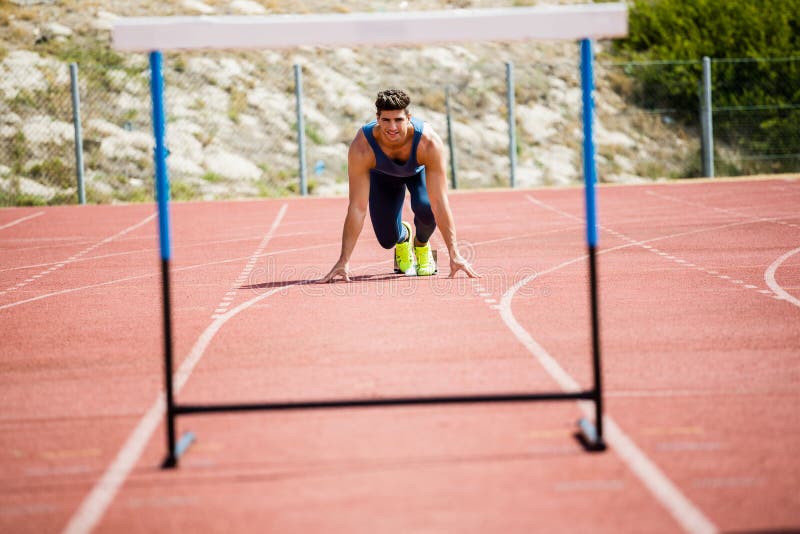 Athlete Ready To Jump a Hurdle Stock Image - Image of position ...