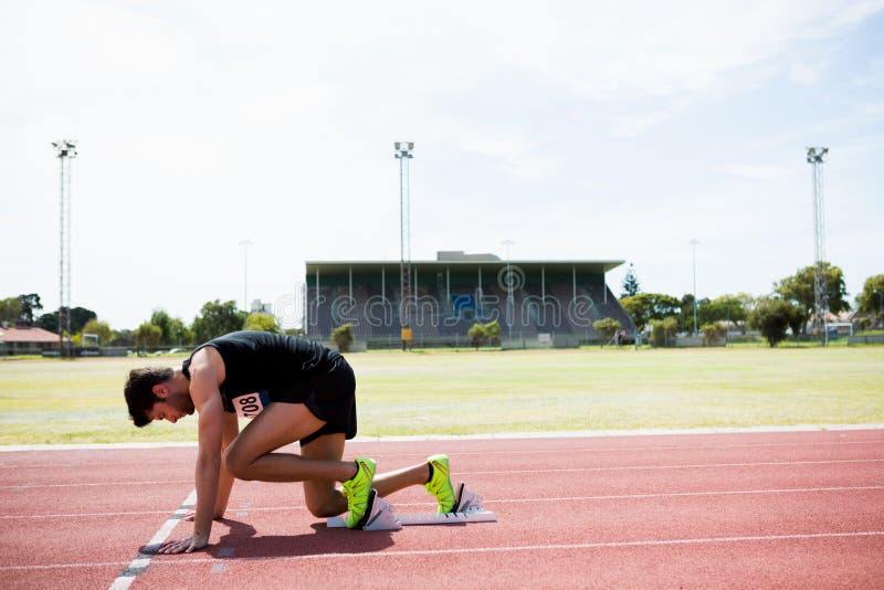 Athlete ready to run stock image. Image of caucasian - 77657155