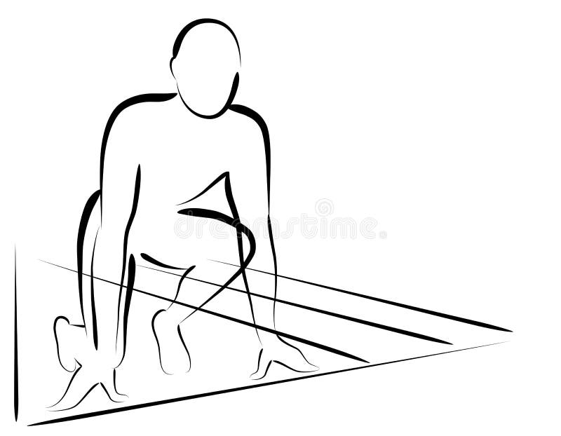 Athlete Ready To Compete In Sports Event, Vector Illustration Stock ...