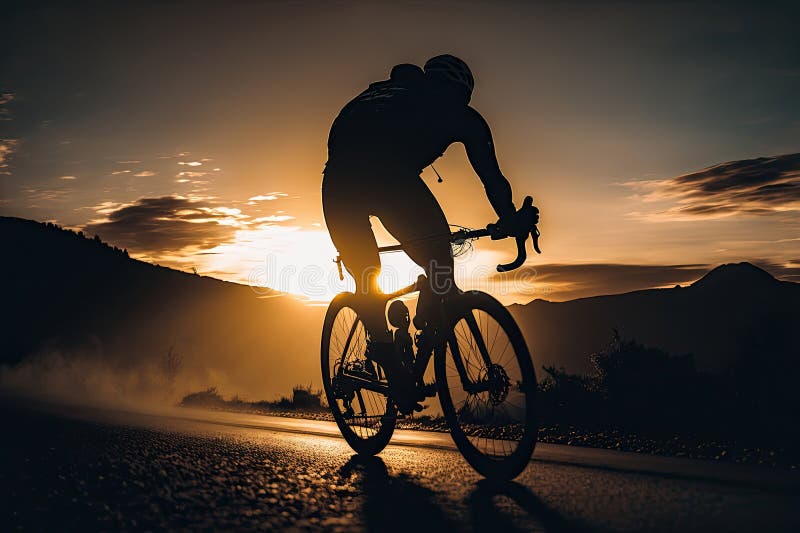 Athlete Rides a Bike. Illustration AI Generative Stock Illustration ...