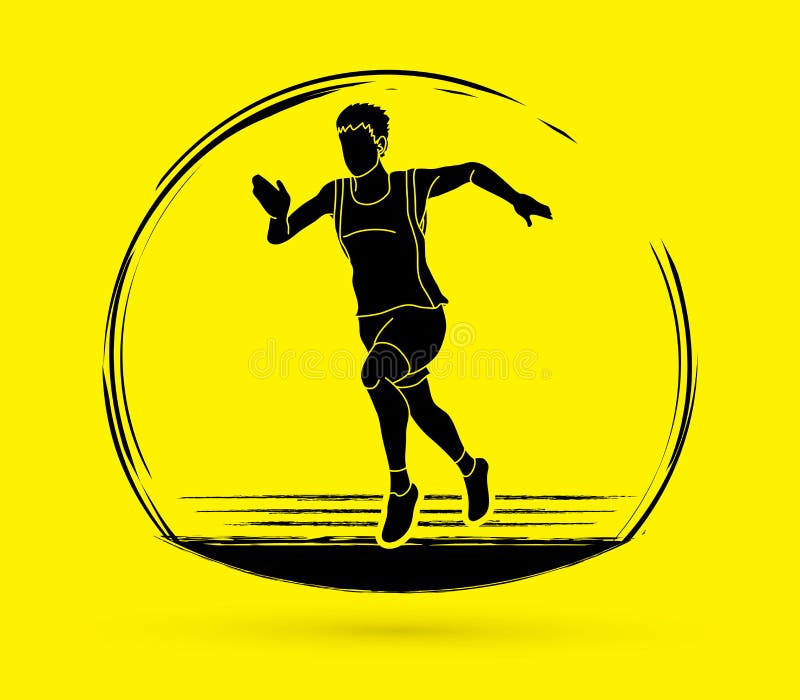 Running Step Graphic Vector. Stock Vector - Illustration of finish ...