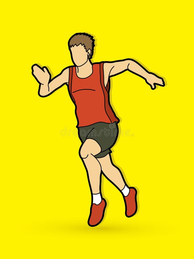 Athlete Runner, a Man Runner Running Graphic Vector. Stock Vector ...