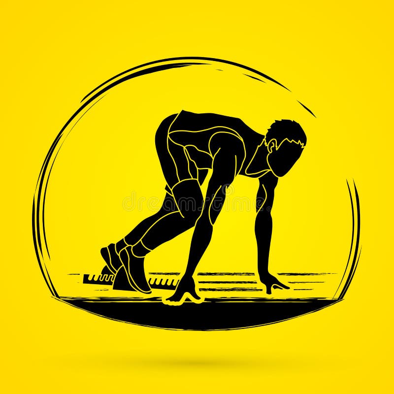 Cartoon Sport People Ready To Run Stock Illustrations – 85 Cartoon ...