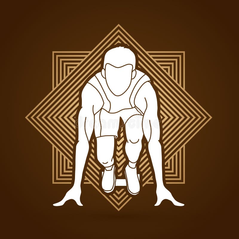 Athlete Runner, Ready To Running Graphic Vector. Stock Vector ...