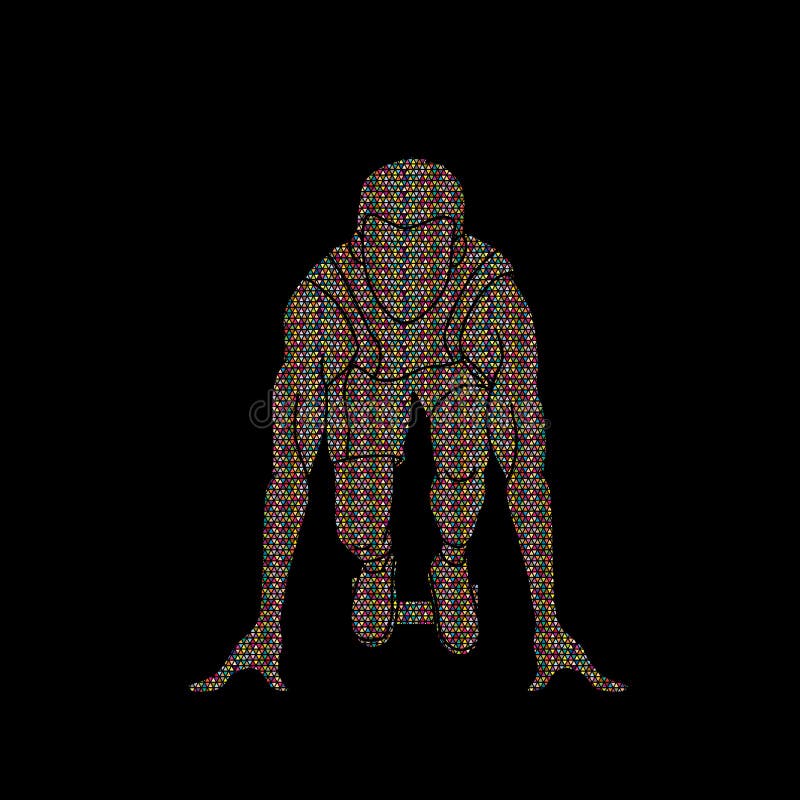 Athlete Runner, Ready To Running Graphic Vector. Stock Vector ...