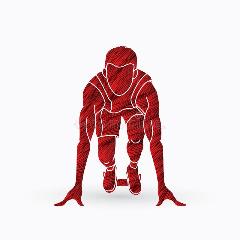Athlete Runner, Runner, Start Running Graphic Vector Stock Vector ...