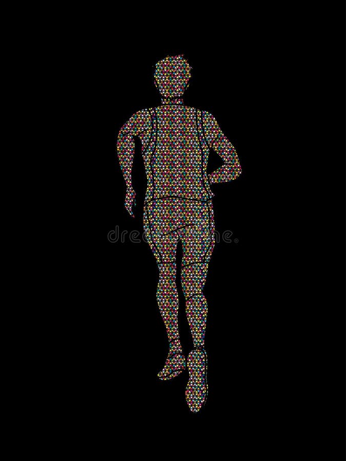 Athlete Runner, Running Back View Graphic Vector. Stock Vector ...