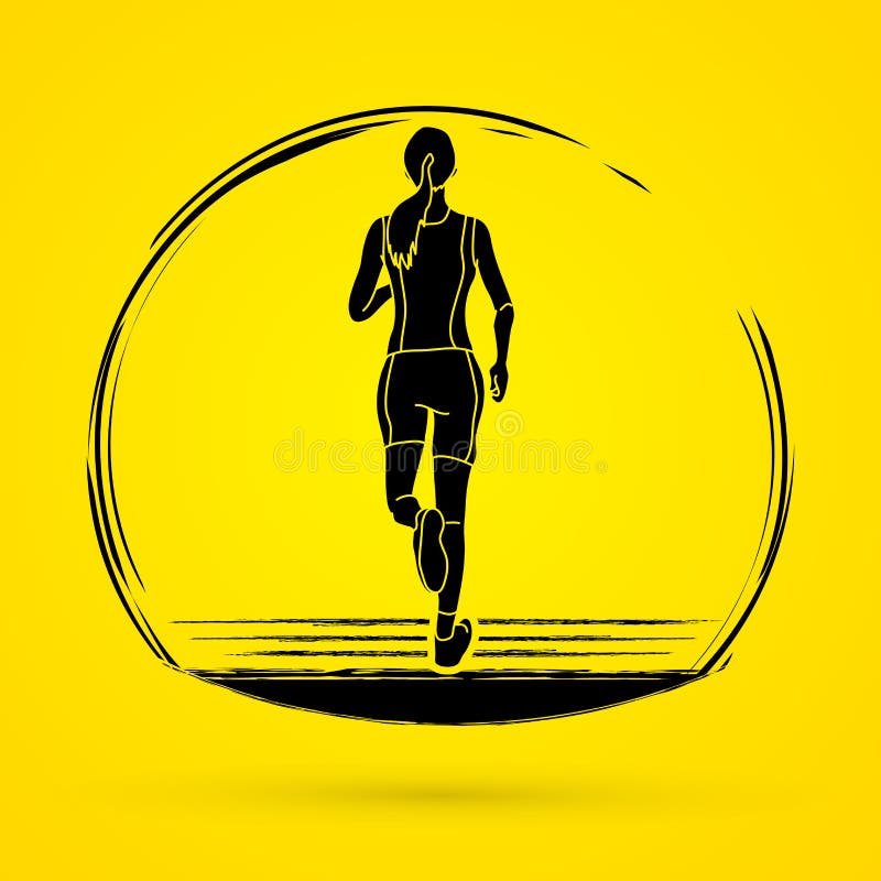 Athlete Runner, Running Back View Graphic Vector. Stock Vector ...