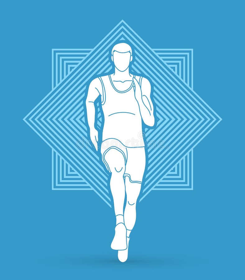 Run, Running Man, Front View, Isolated Vector Silhouette Stock Vector ...