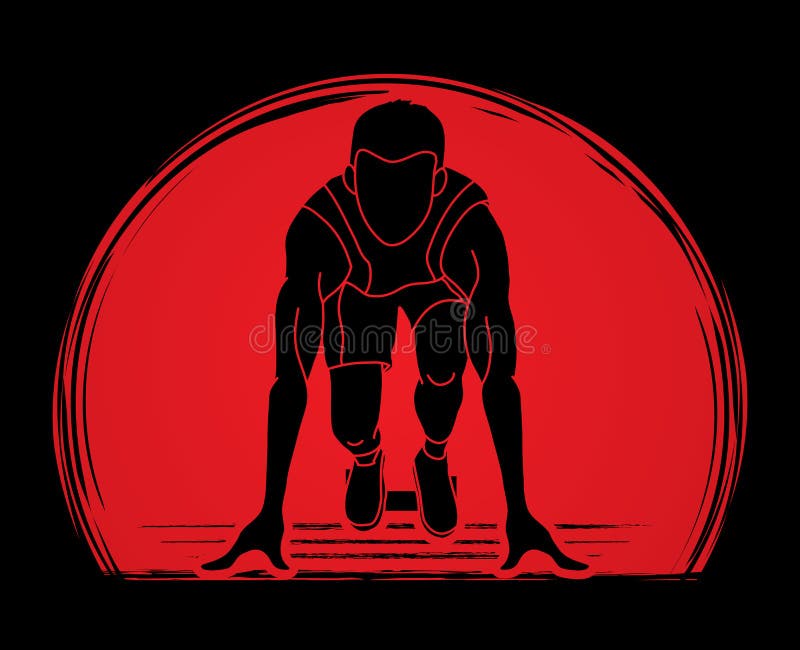 Athlete Runner, Runner, Start Running Graphic Vector Stock Vector ...