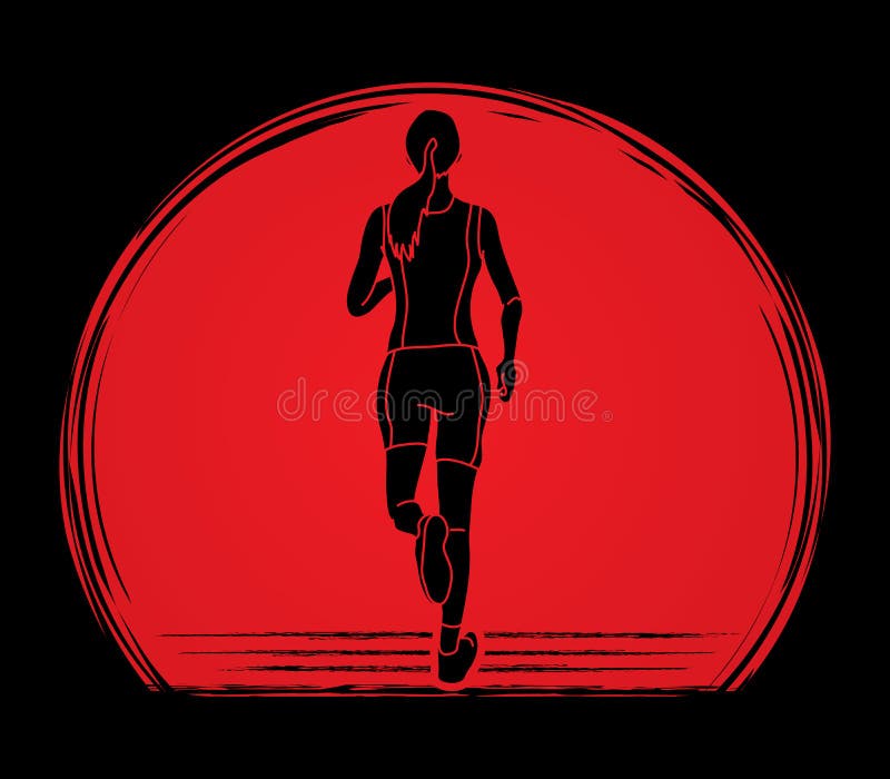 Athlete Runner, a Woman Runner Graphic Vector. Stock Vector ...