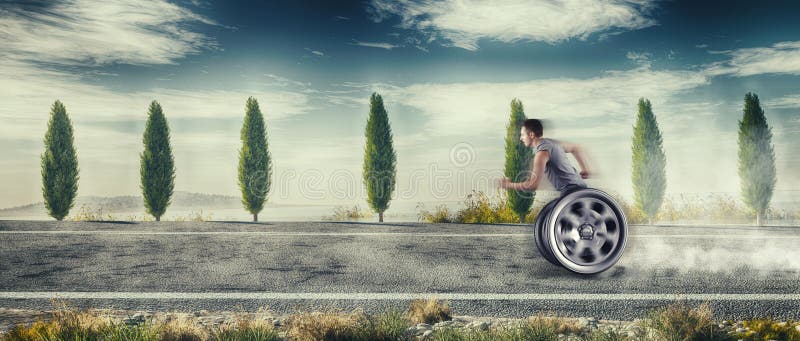 286 Man Running Wheels Stock Photos - Free & Royalty-Free Stock Photos ...