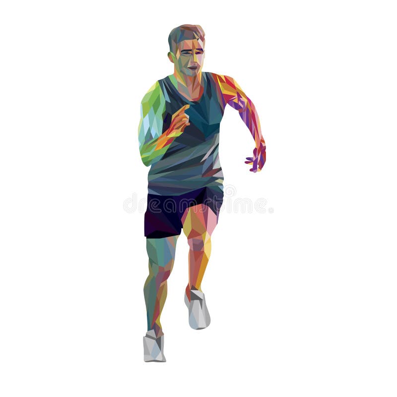 The Athlete in the Running Movement is Drawn from Geometric Triangles ...