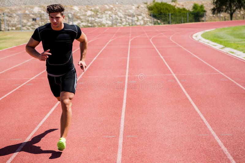 Athlete Running on the Racing Track Stock Photo - Image of running ...