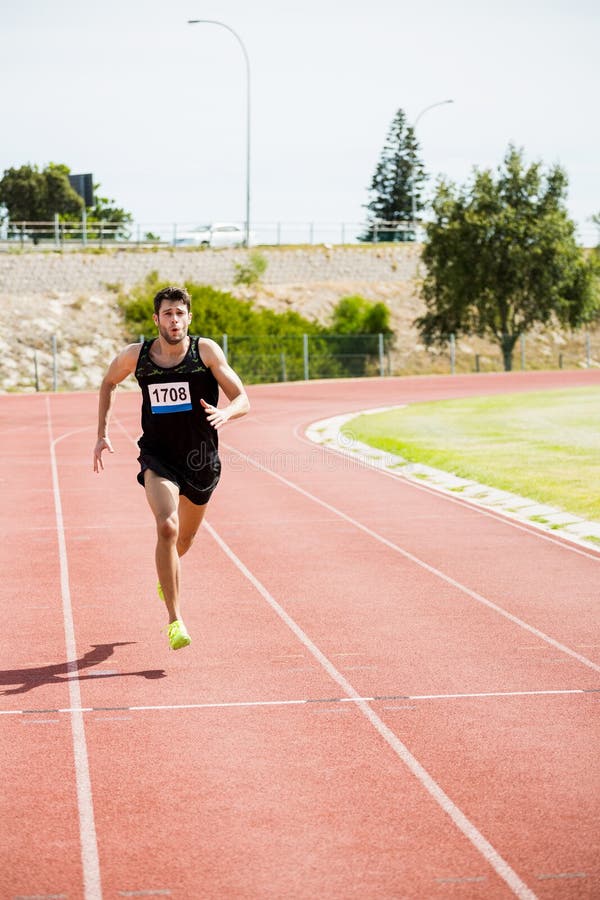 Athlete Running on the Racing Track Stock Image - Image of ...