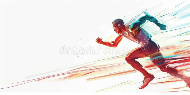 Athlete Running with Speed and Determination. Created by Generative ...