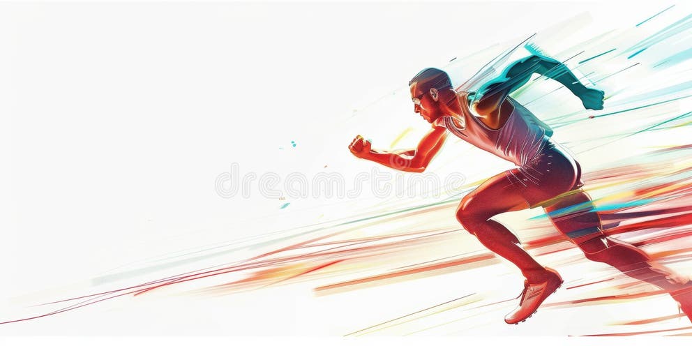 Athlete Running with Speed and Determination. Created by Generative ...