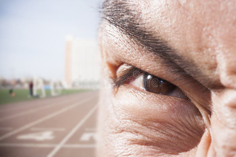 Athlete S Eye with Angry Expression, Close-up Stock Image - Image of ...
